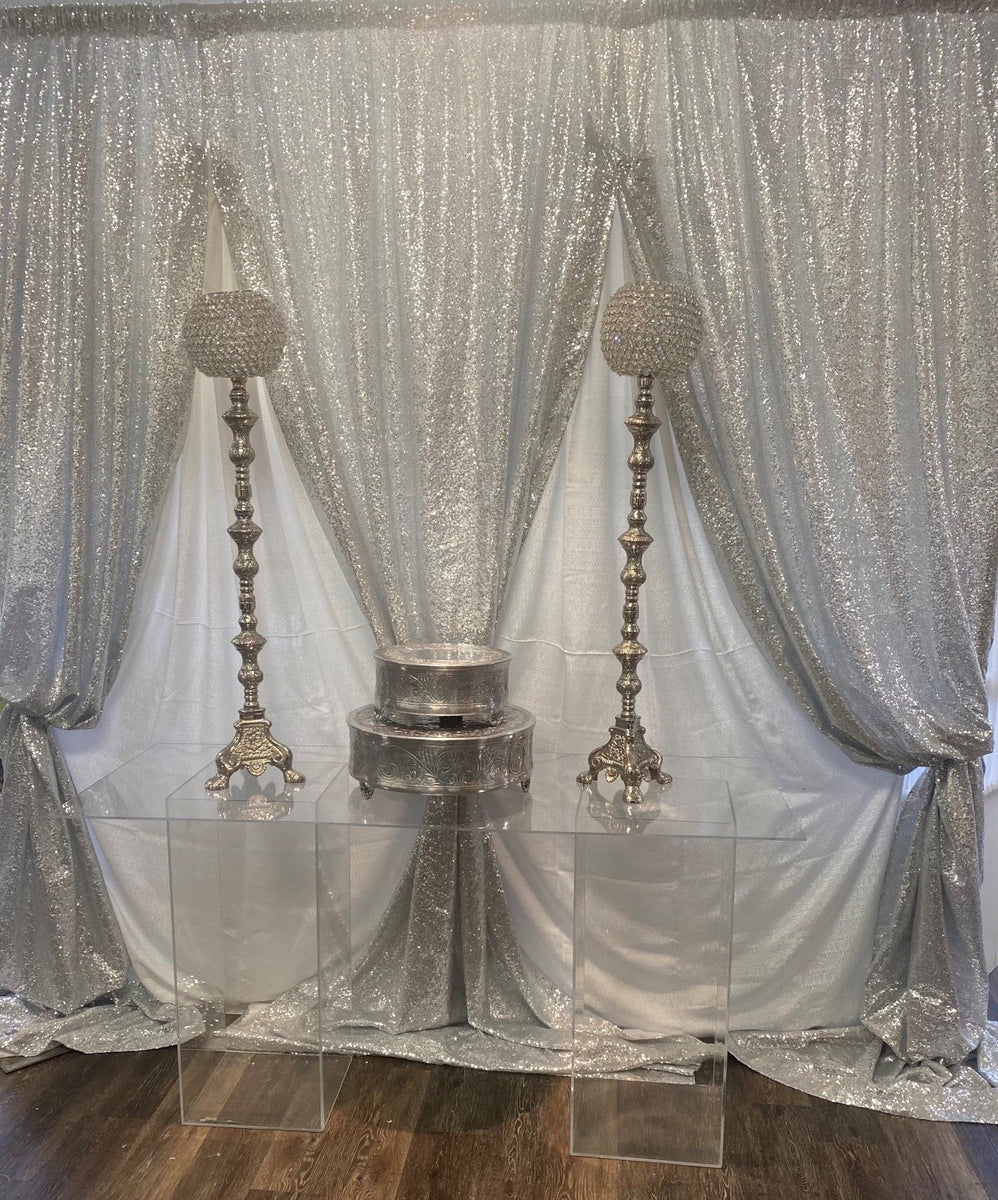 Tall Silver Crystal Table Decor - Monroe, LA - Dansby's Taylor Rental ...